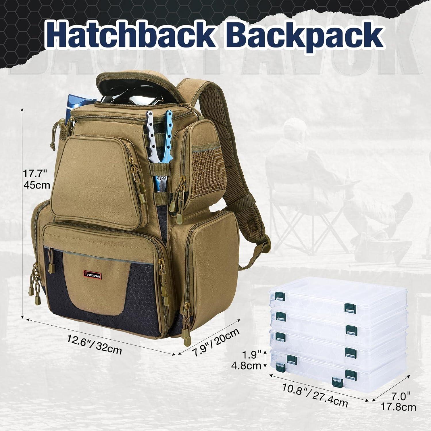 Piscifun Fishing Tackle Backpack Large Waterproof Tackle Bag Storage ...