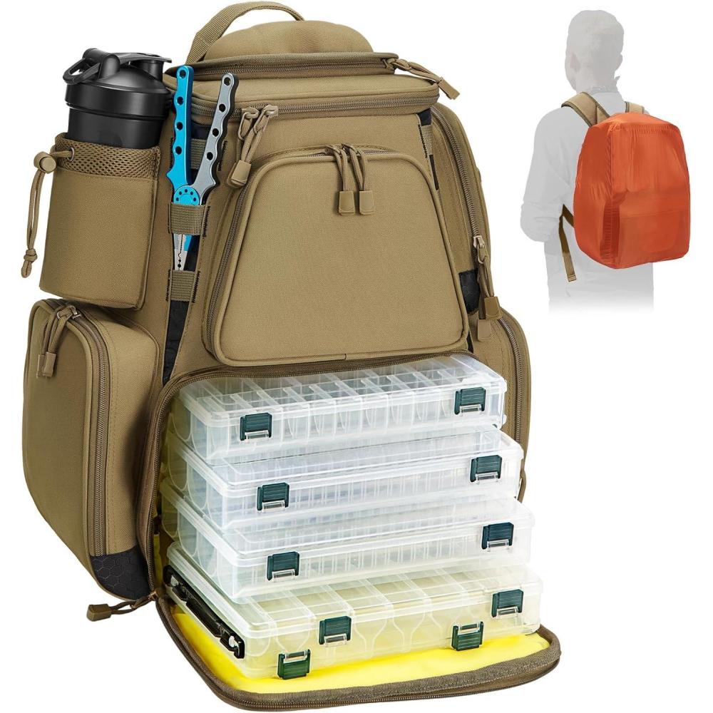 Piscifun Fishing Tackle Backpack Large Waterproof Tackle Bag Storage ...